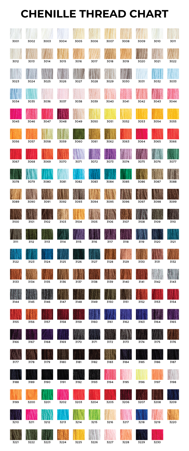 Chenille Patch - Thread Chart
